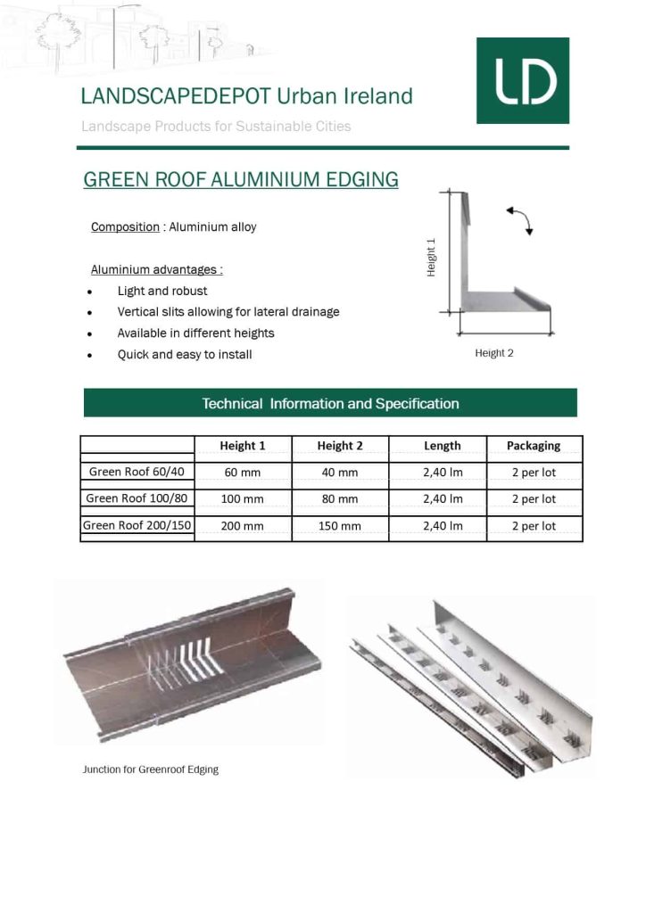 Green Roof Aluminium Edging - Landscape Depot